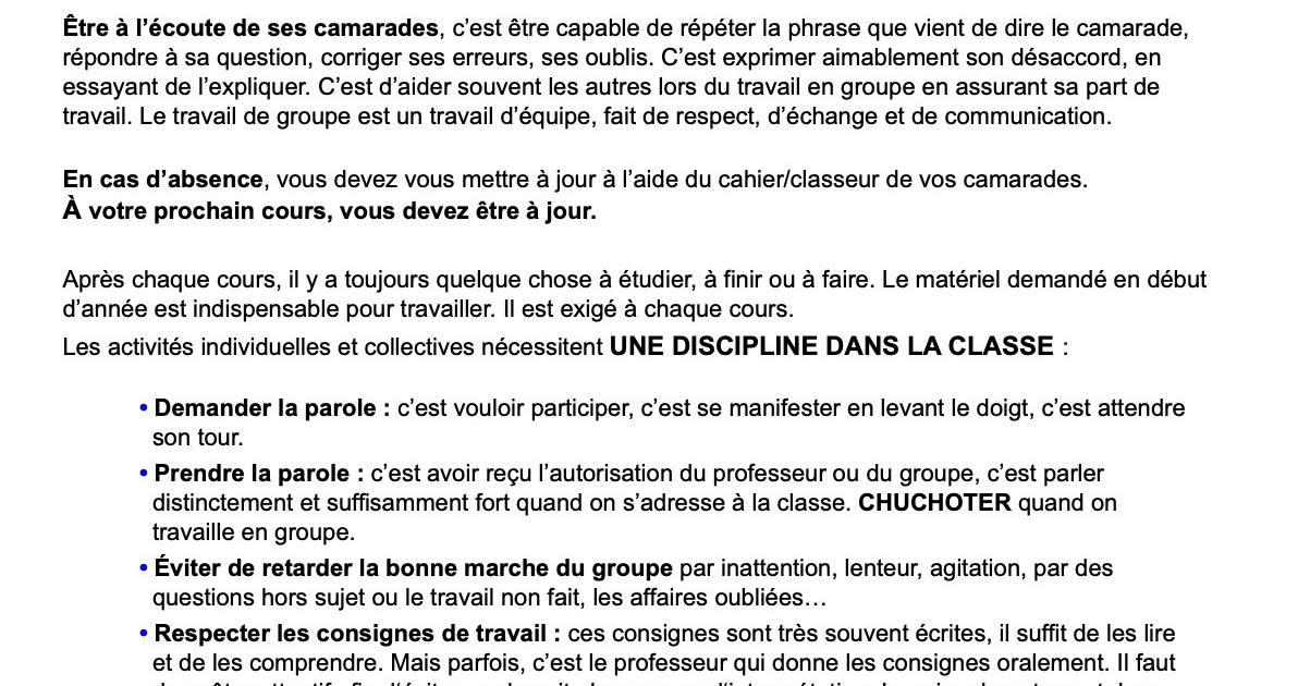 Technologie59: Présentation et règles de vie en technologie