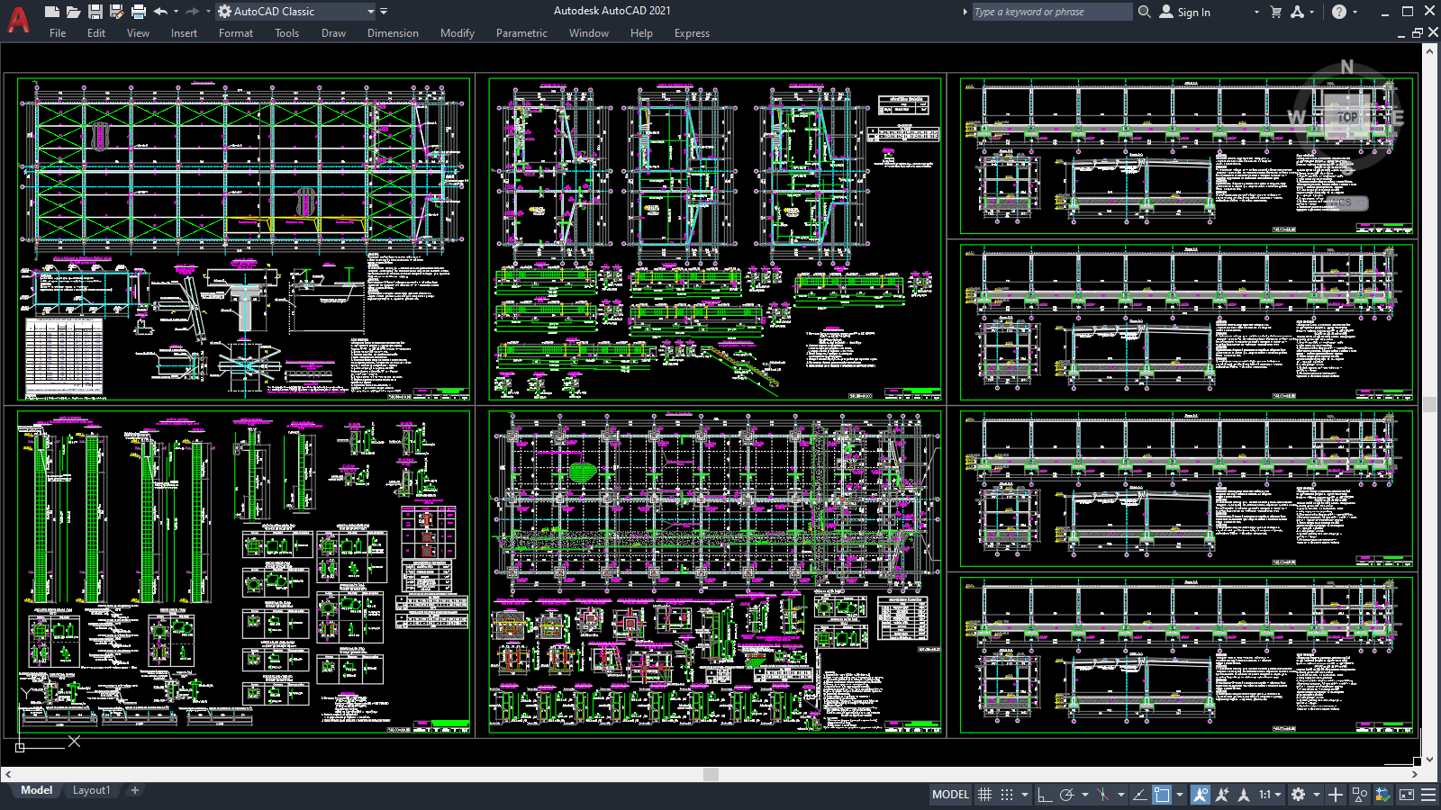 Warehouse - Steel and Concrete Structure [DWG]