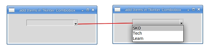 Add Itmes In Combobox In Tkinter Python With Loop Example