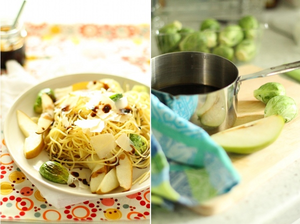 Frills and Sprinkles: Brussels Sprouts and Pear Pasta with Balsamic ...