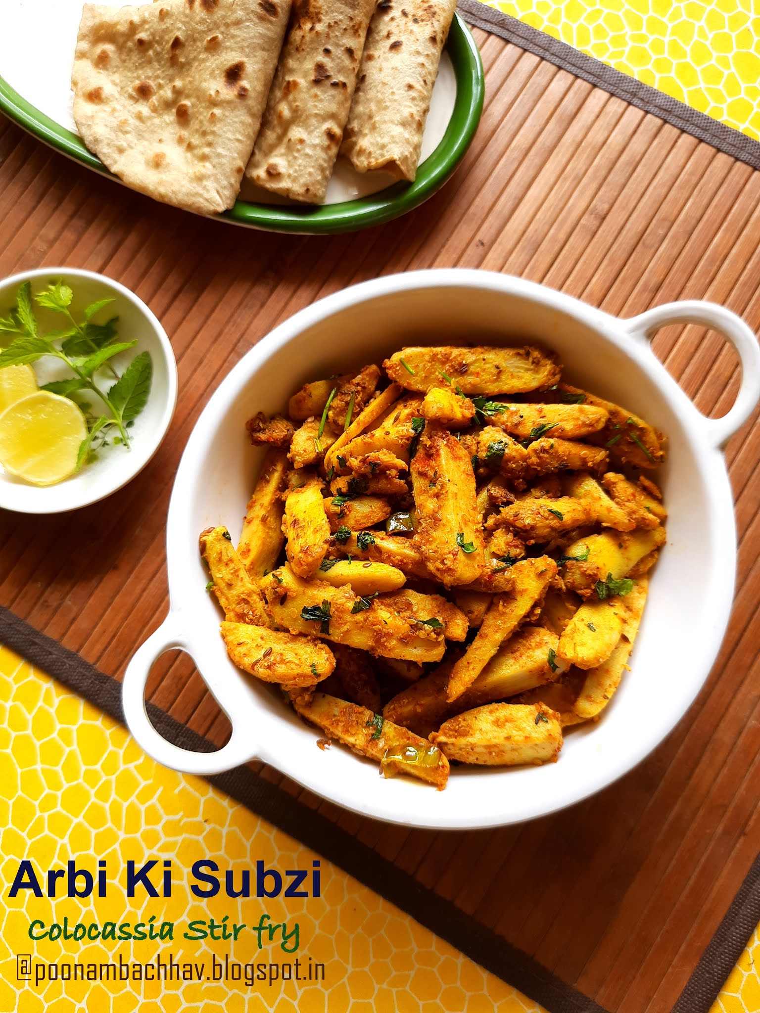 Annapurna: Arbi Ki Sabji / Colocassia Stir Fry