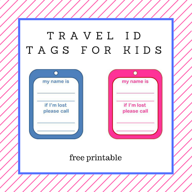 Travel ID tags for kids - free printable |Keeping it Real
