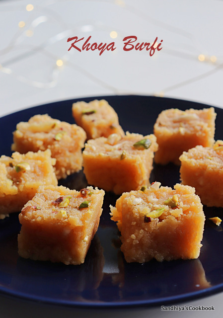 Sandhiya's Cookbook: Khoya Burfi | Mawa Burfi | Easy Indian Sweets