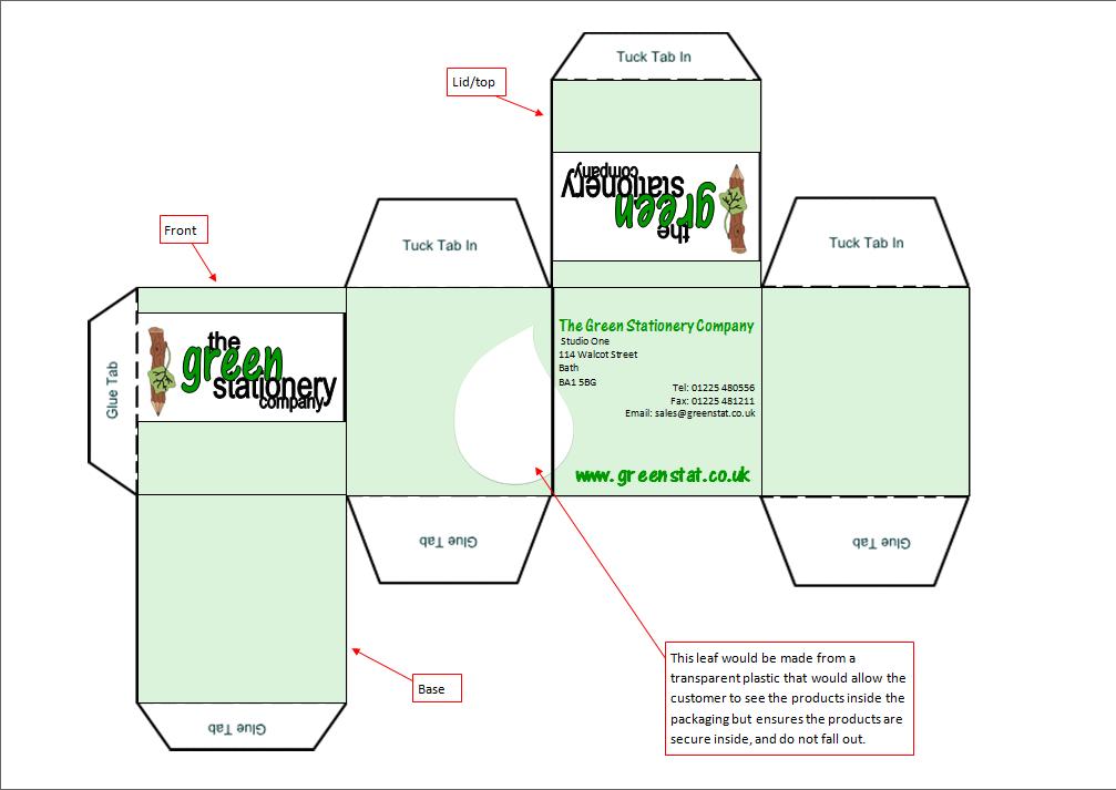 The Green Stationery Company logo: Box Net for Packaging