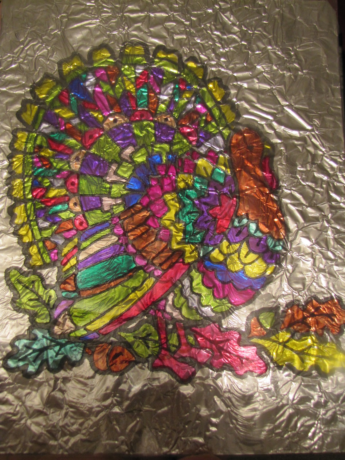 Life is Great in a 31 by 8: Thanksgiving Craft: Faux Stained Glass ...