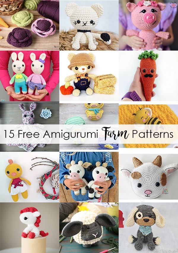 15 Free Amigurumi Farm Patterns - Grace and Yarn