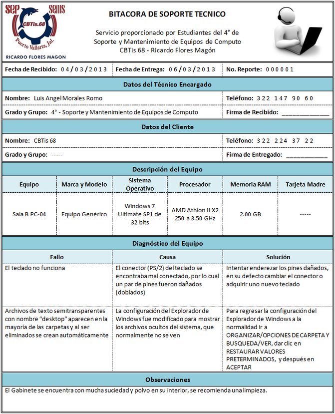 Escritorio Remoto : Bitacora