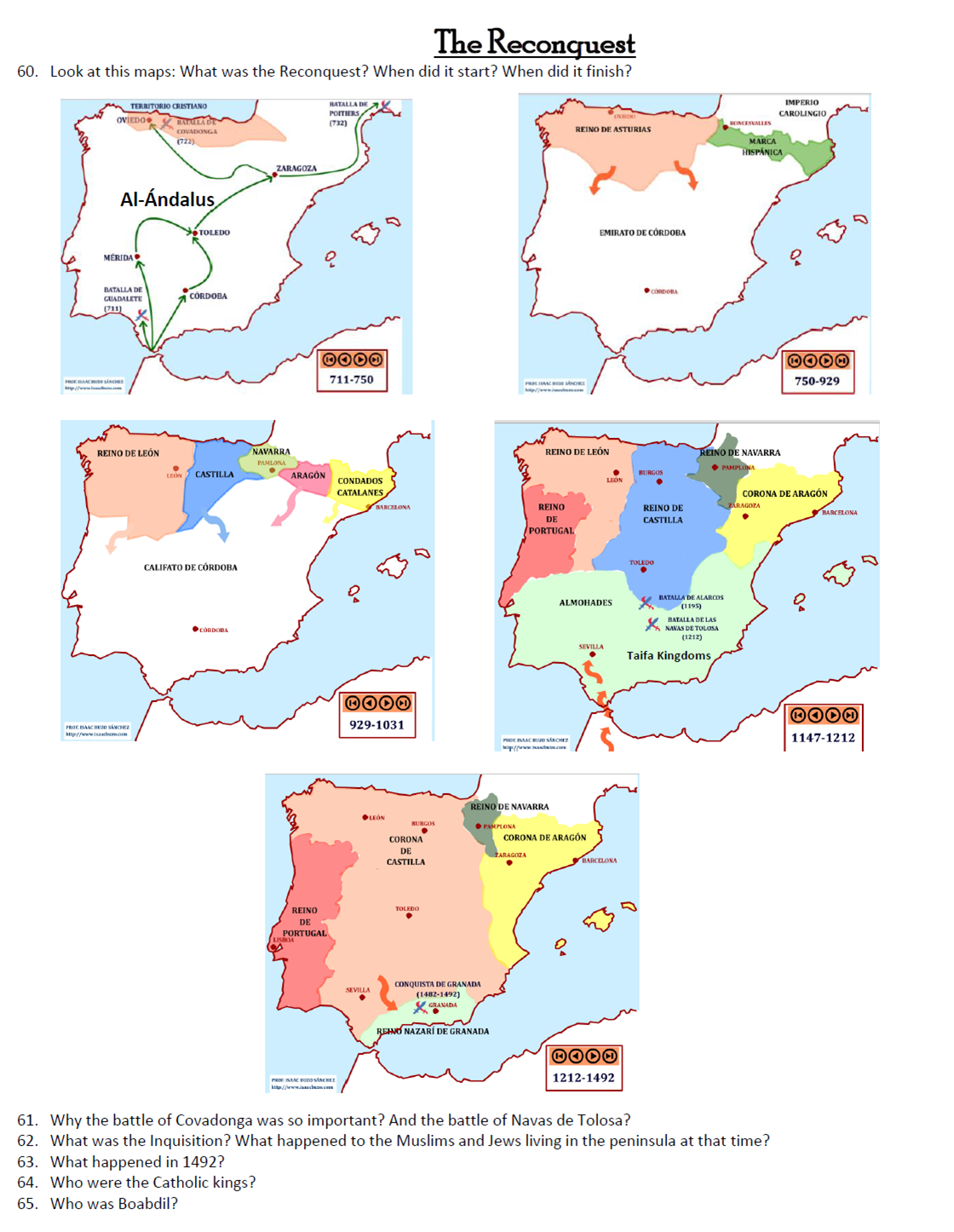 Social Science 5 grade: 9. MIDDLE AGES: The Reconquest