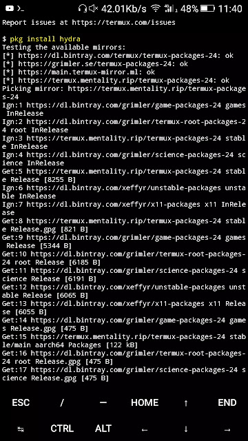 شرح تثبيت أداة التخمين Hydra على الاندرويد (تارموكس - Termux)
