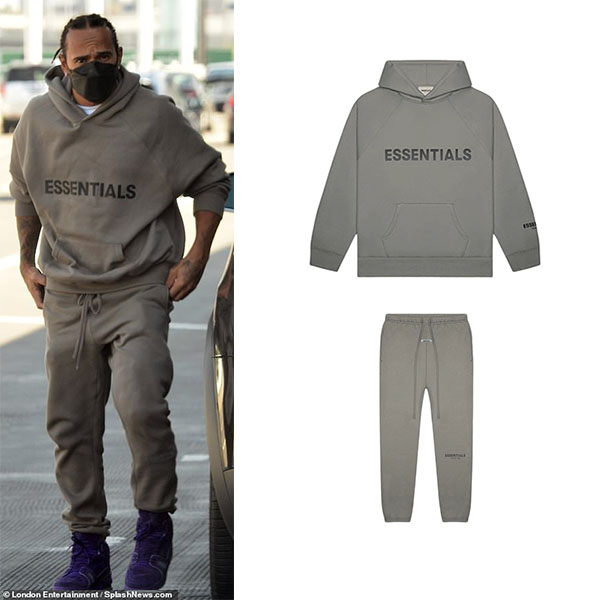 Lewis Hamilton wearing Fear of God sweatpants and hoodie in LA on ...