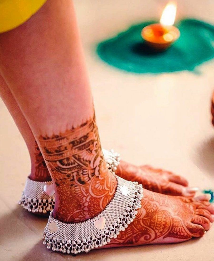 Bridal Silver anklets designs