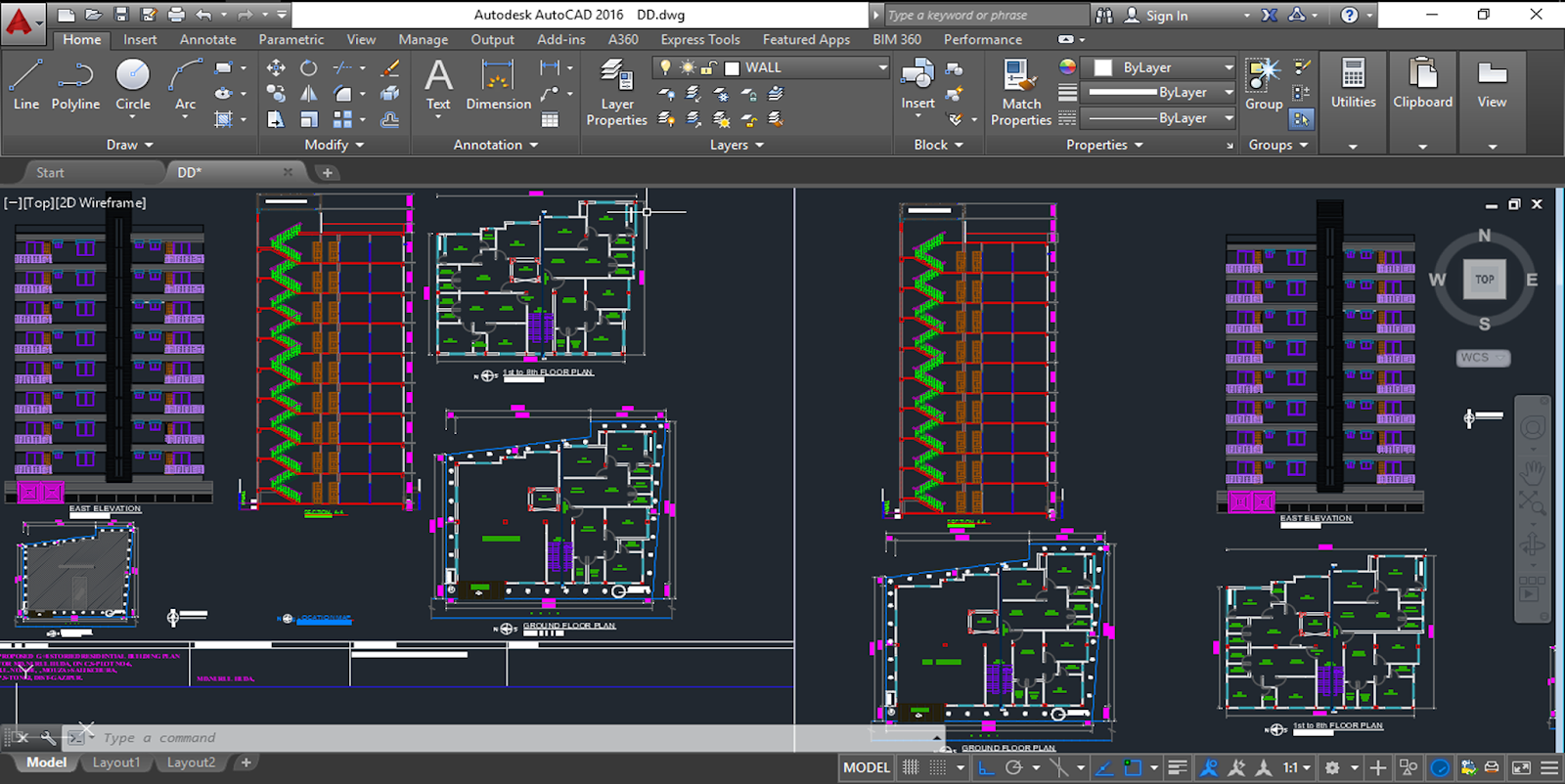 Building Floor Plans - Free AutoCAD File: Nine storied Residential ...