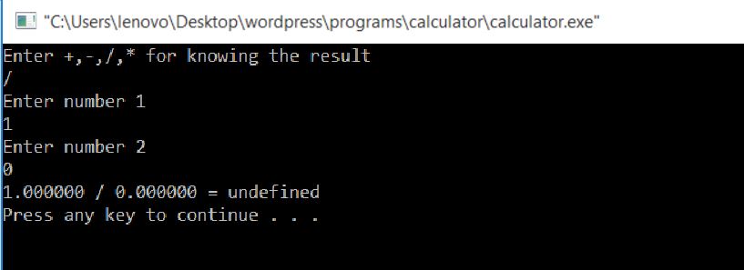 All C Programs: Program 26:Calculator