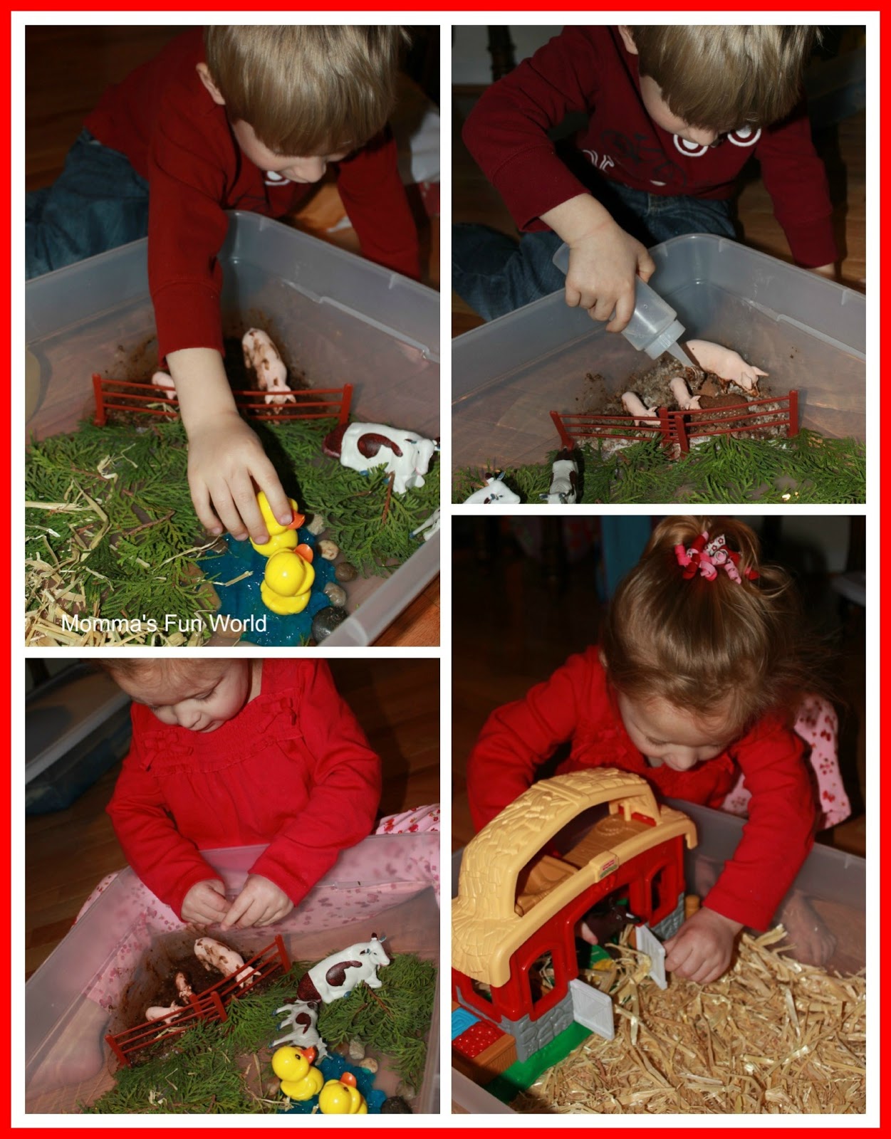 Momma's Fun World: Down on the Farm sensory play