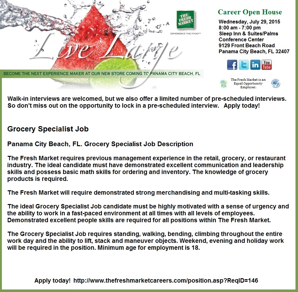 Best Active Job Openings: Grocery Specialist Job Panama City Beach, FL