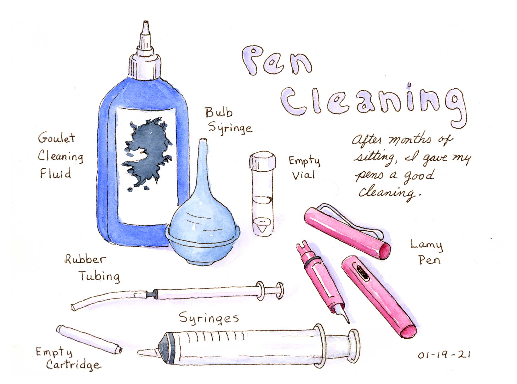 sbwatercolors and sketching: Pen Cleaning and New TWSBI Pen