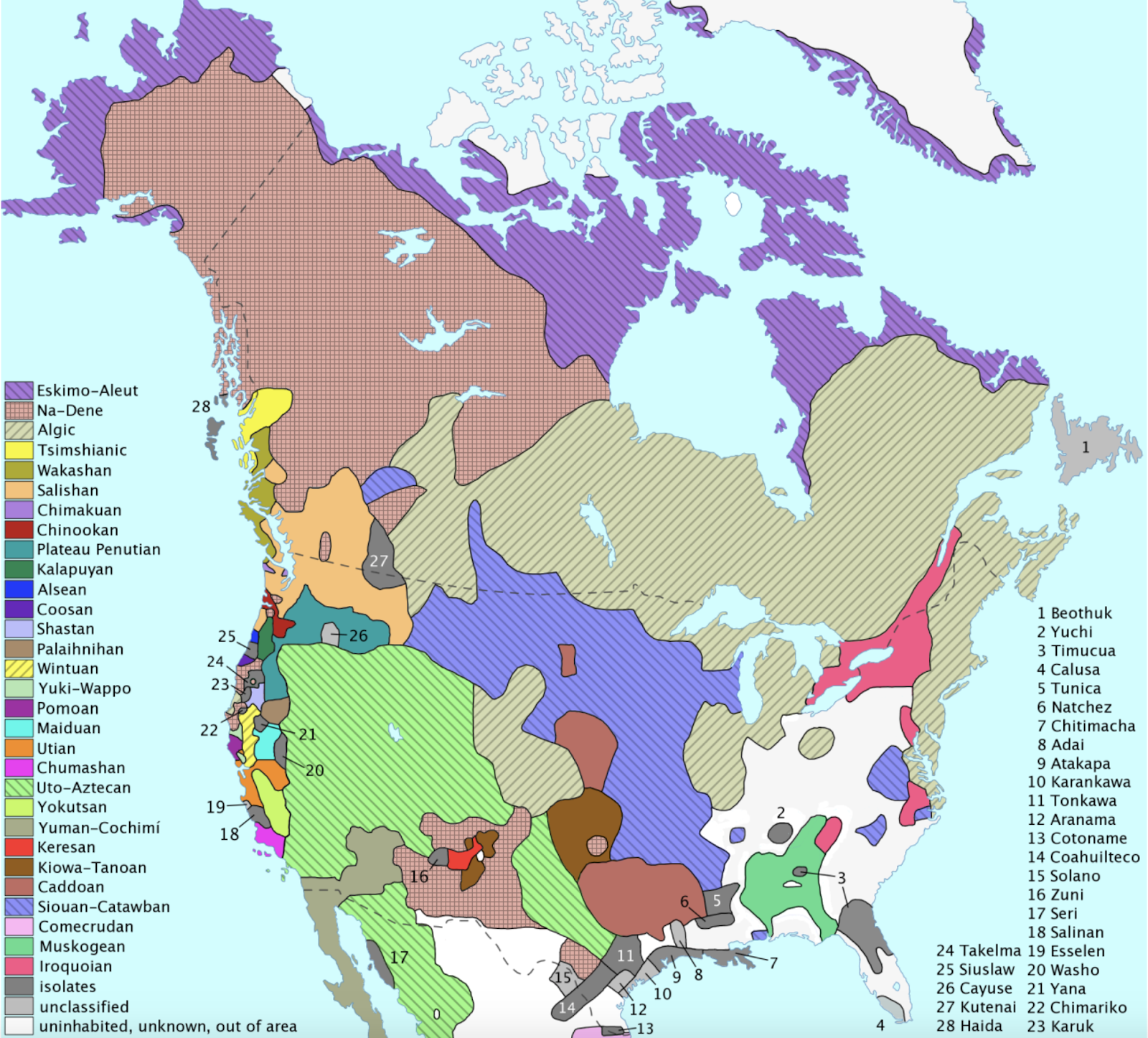 Language family maps