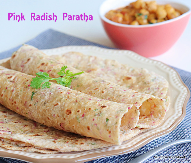 Sandhiya's Cookbook: Red Radish Paratha | Pink Radish Paratha