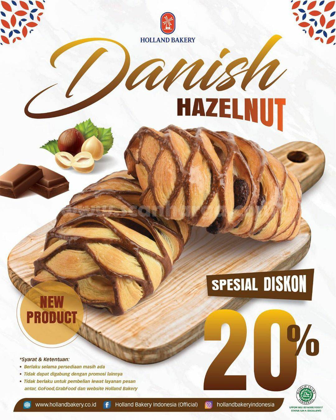 Promo Holland Bakery Menu Baru! Danish Hazelnut Spesial Diskon 20% ...