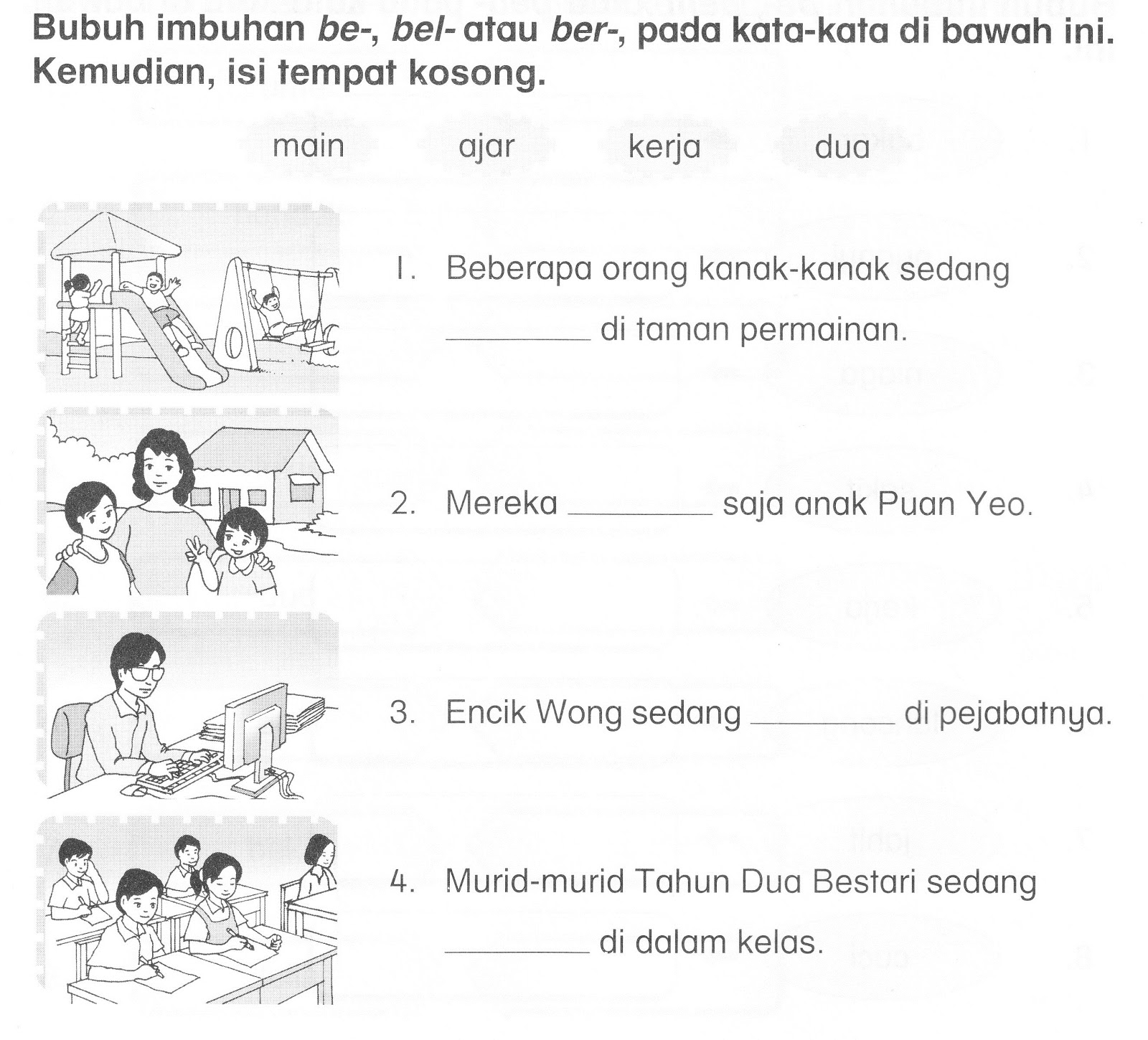Latihan Imbuhan Tahun 2 Latihan Imbuhan Awalan Me Tah