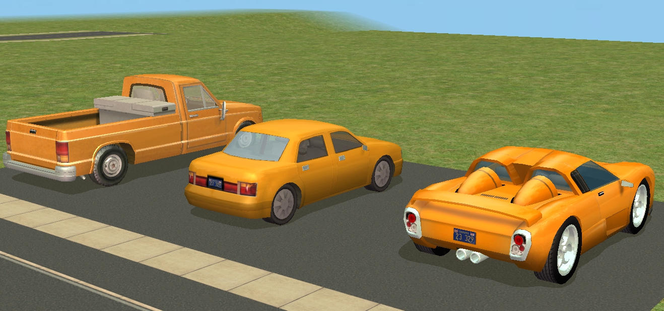 TheNinthWaveSims: The Sims 2 - Orange Recolours of 3 NL Cars NL Required