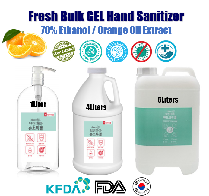 Korea Fresh Bulk GEL Hand Sanitizer Products(70% Ethanol / Orange Oil ...