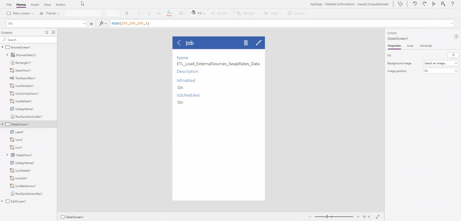 Microsoft BI Tools: Power Apps: Add Microsoft Flow to delete records