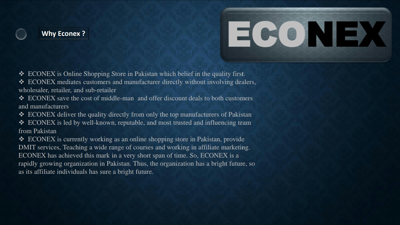 Econex Company Profile And Complete Sale Plan - Econex (Thre Mission Is ...