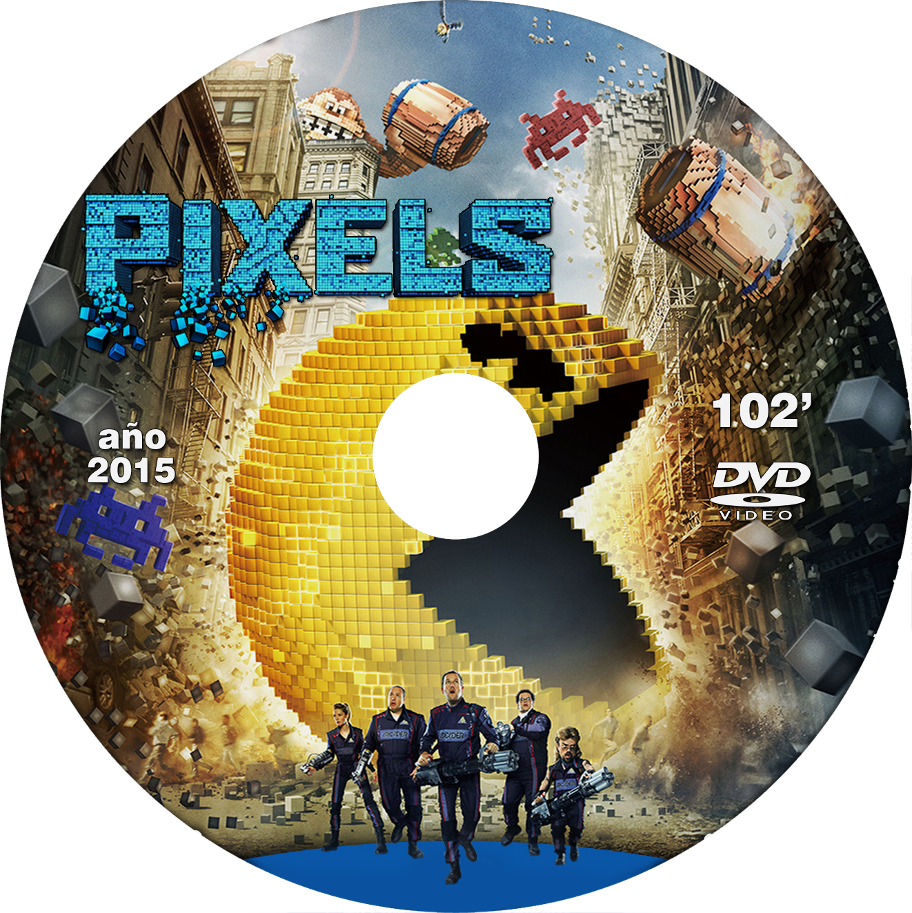 Caratulas de películas DVD para cajas CD: Pixels - [2015]