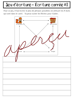 La classe de Caro: Jeux d’écriture – Écriture carrée - Automne