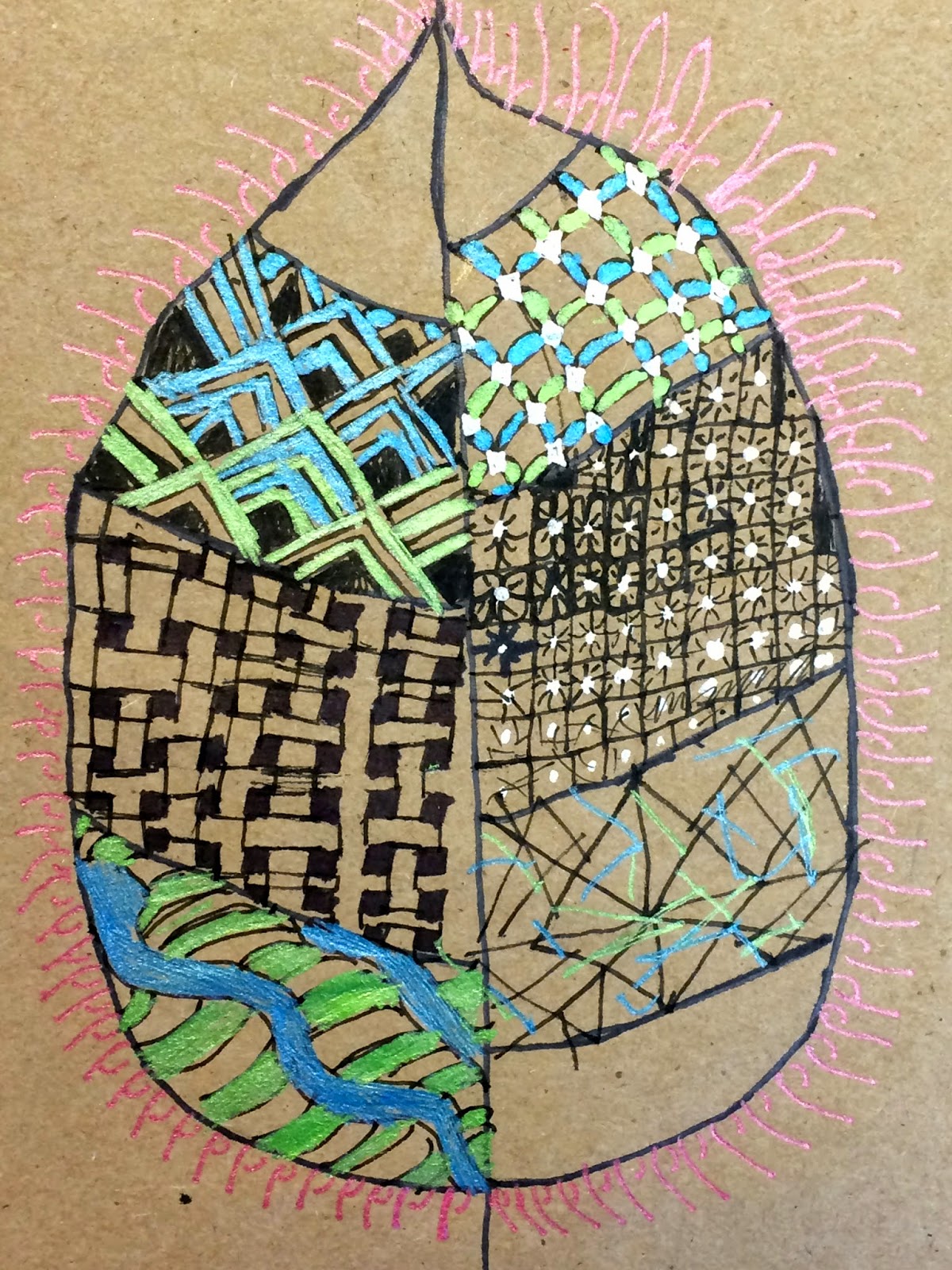 Artsy Miss Hatch: Two Pins, One Lesson. Fourth Grade Zentangles.