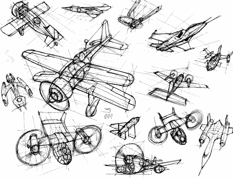 Creative Form Sketching 2015: Plane References for the Nuthercutt Museum