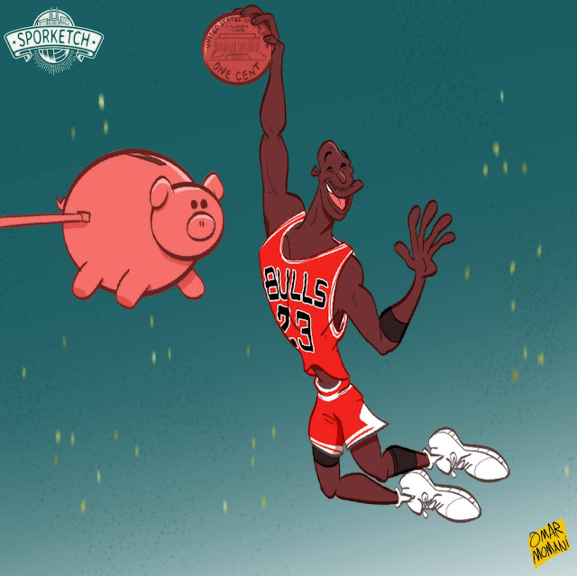 Omar Momani cartoons: Michael Jordan the billionaire