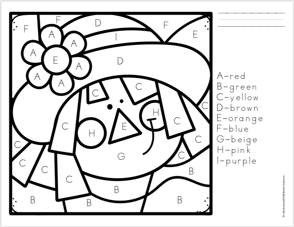 FALL COLOR CODING PICTURES ~ Book Units by Lynn