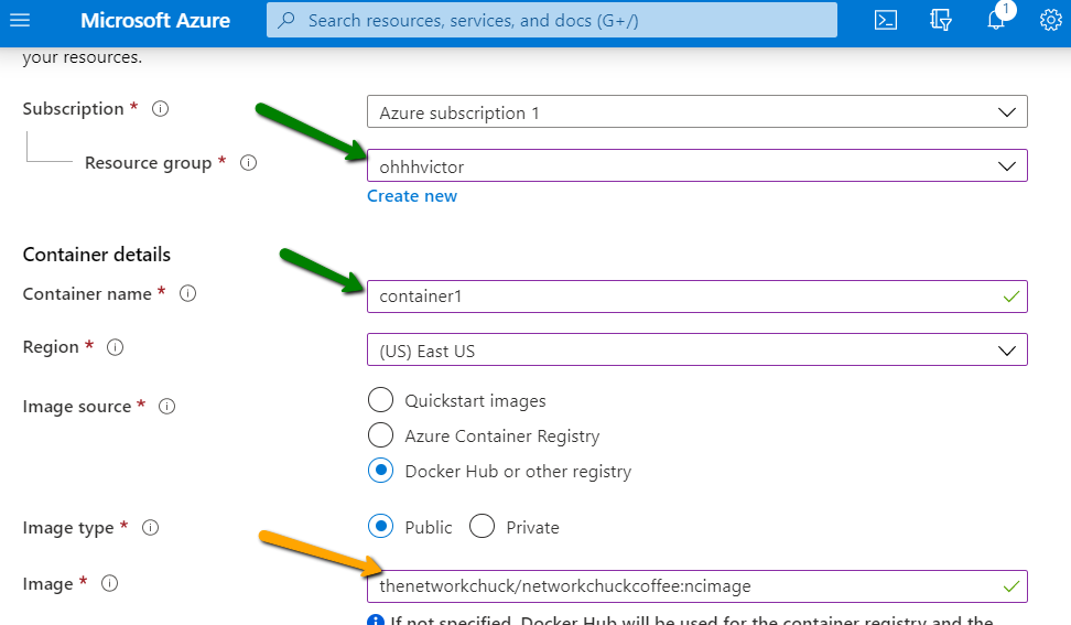 Docker container in Azure - Azure