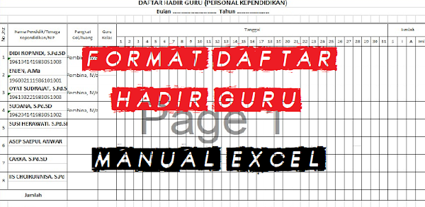 Download Contoh Format Absen Manual Harian Guru Lengkap - OPERATOR SD