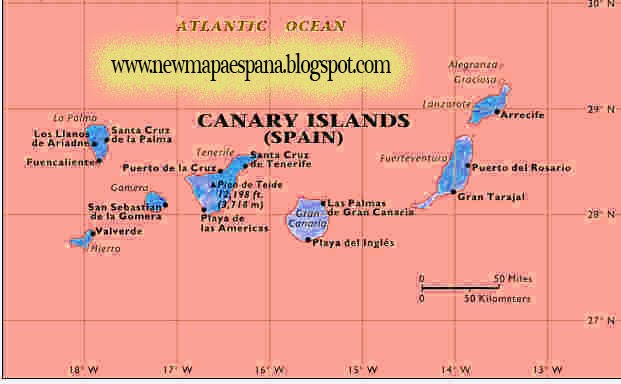 Canarias Mapa Región Política | Mapa Espana Político Región Provincia ...