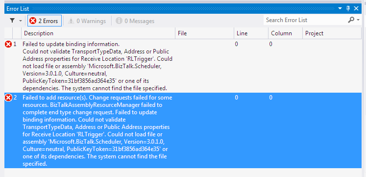 Could Not Load File Or Assembly Microsofttalk Scheduler Or One Of Its Dependencies