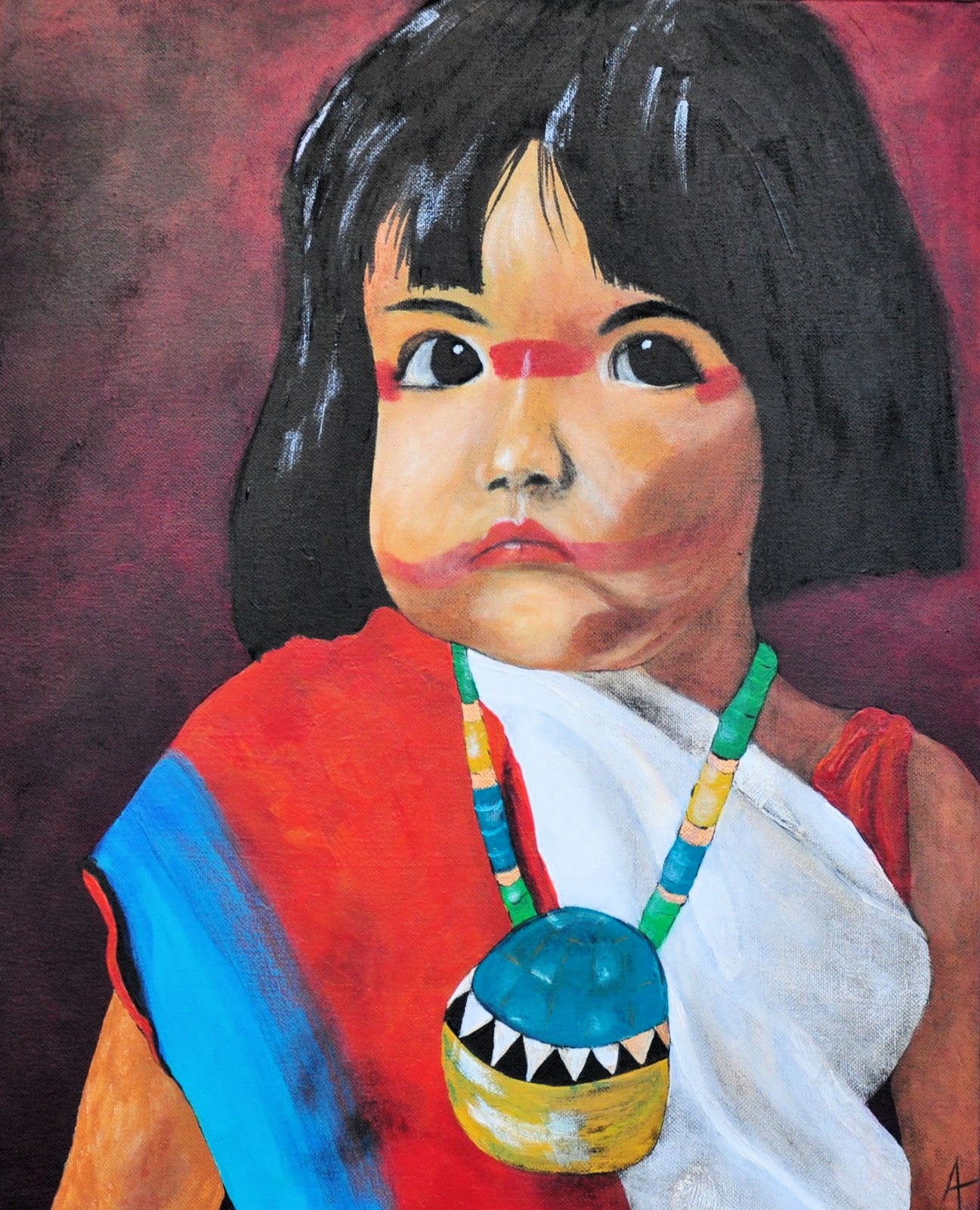 Daily Painters of Arizona: "Sister Bear" Young Native American Girl ...