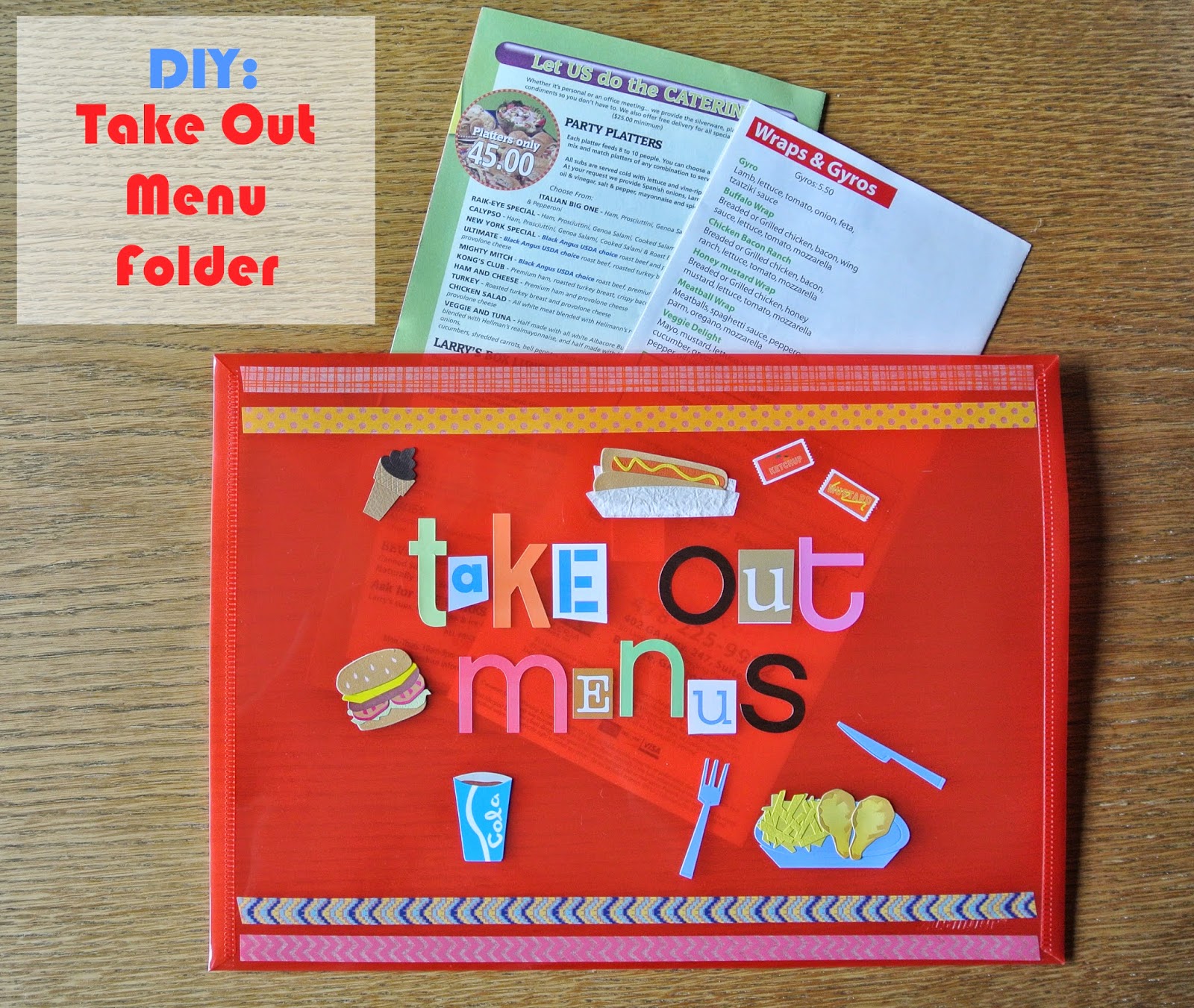 birdie feathers: Take Out Menu Folder DIY