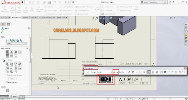 Step by step procedure to insert 3rd Angle Projection symbol in ...