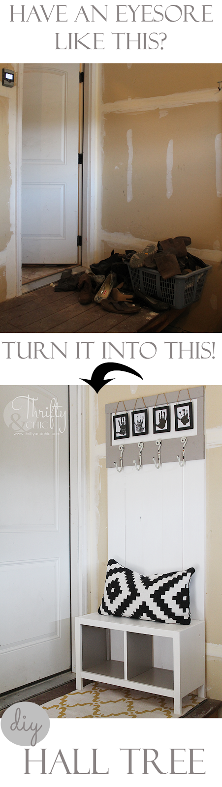 DIY Hall Tree With Bench For Garage Oraganization | DIY DECOR ROOM