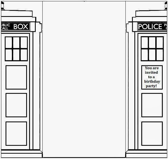 Simple Tardis Coloring Page