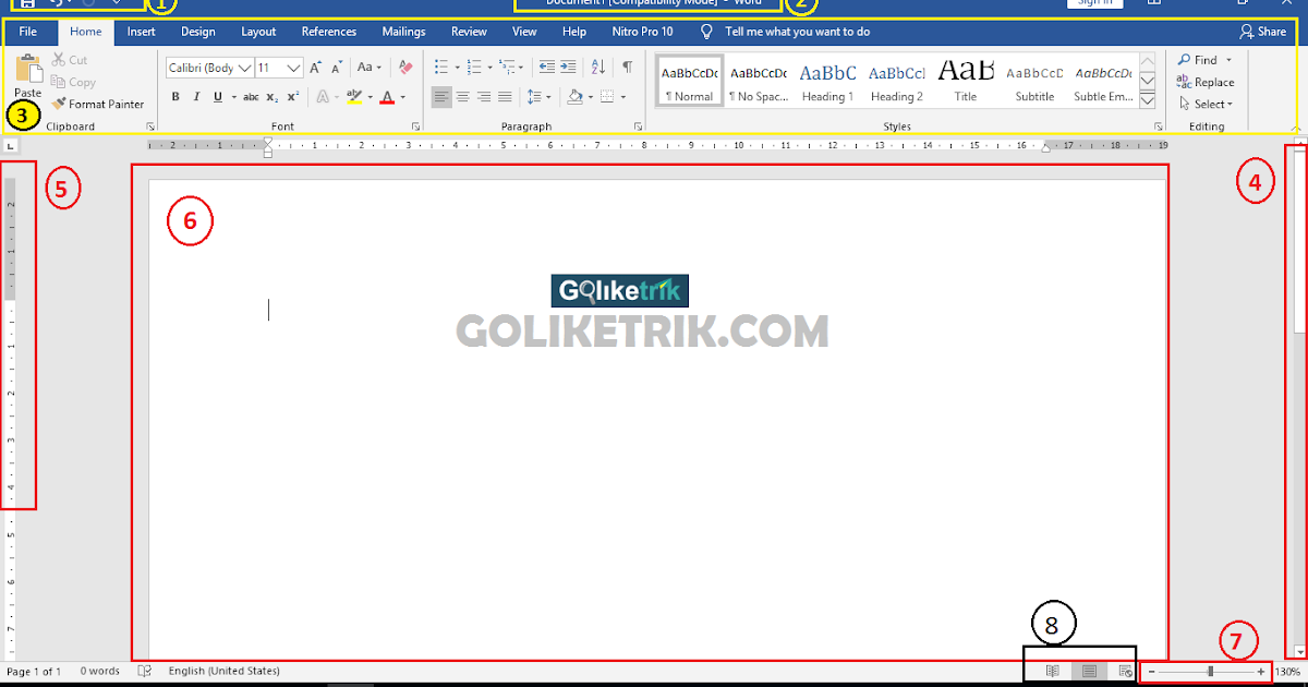 Belajar Dasar Microsoft Word - Mengenal Bagian Bagian Microsoft Word ...