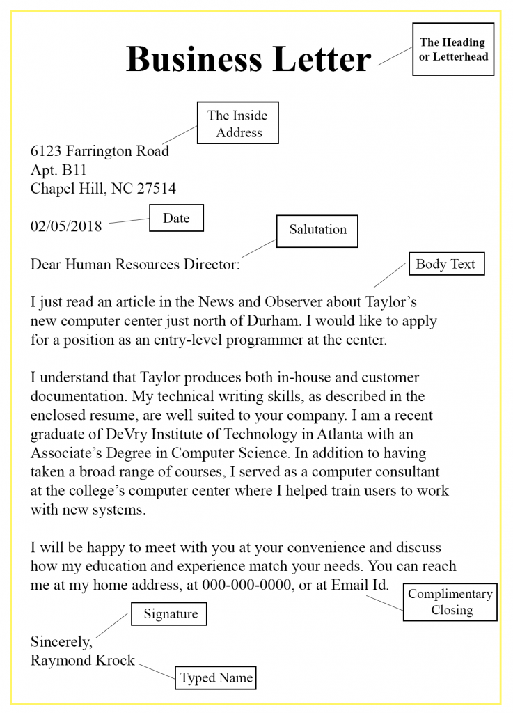 Parts Of A Letter ~ Thankyou Letter