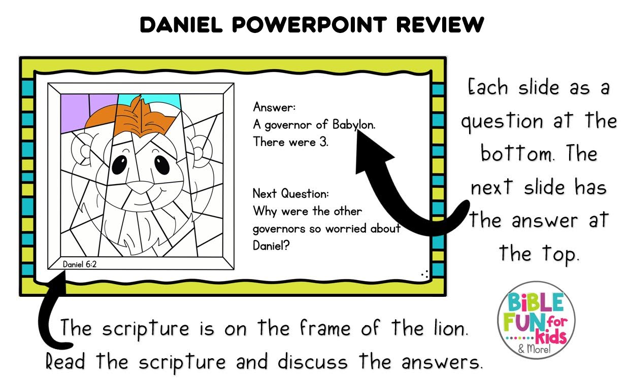 Daniel and the Lion's Den PowerPoint Review | Bible Fun For Kids Daniel and the Lion's Den PowerPoint Review | Bible Fun For Kids