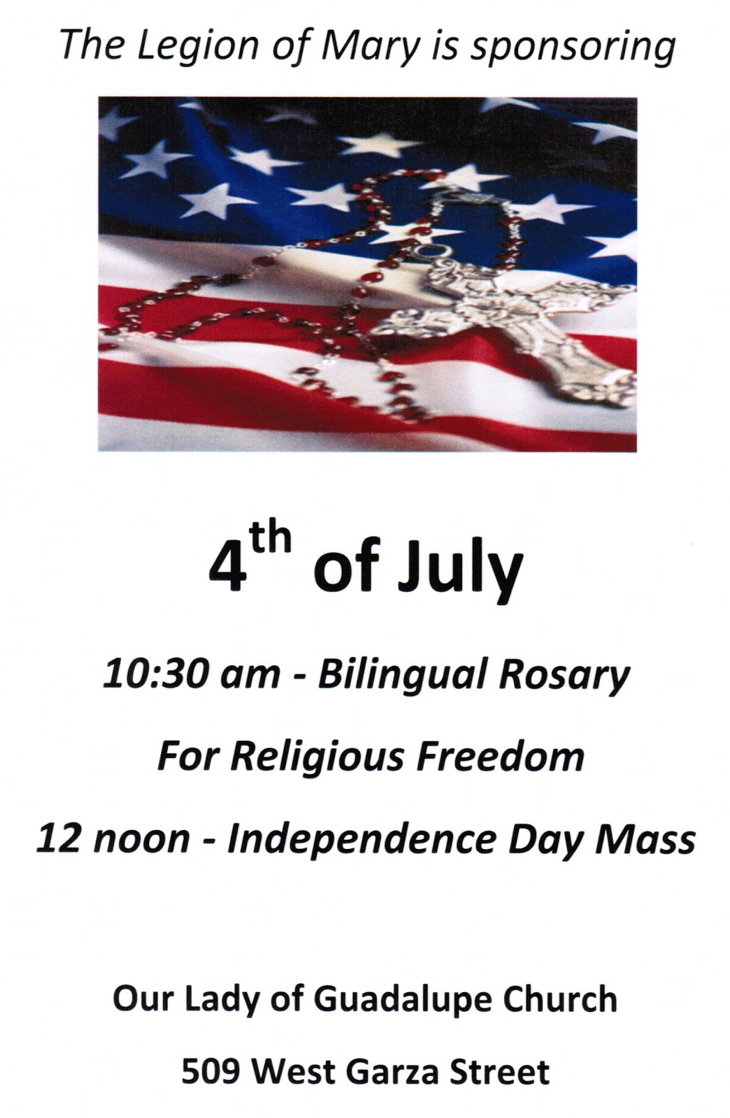4th of July: Catholic Celebration - 10:30 a.m. Bilingual Rosary For ...