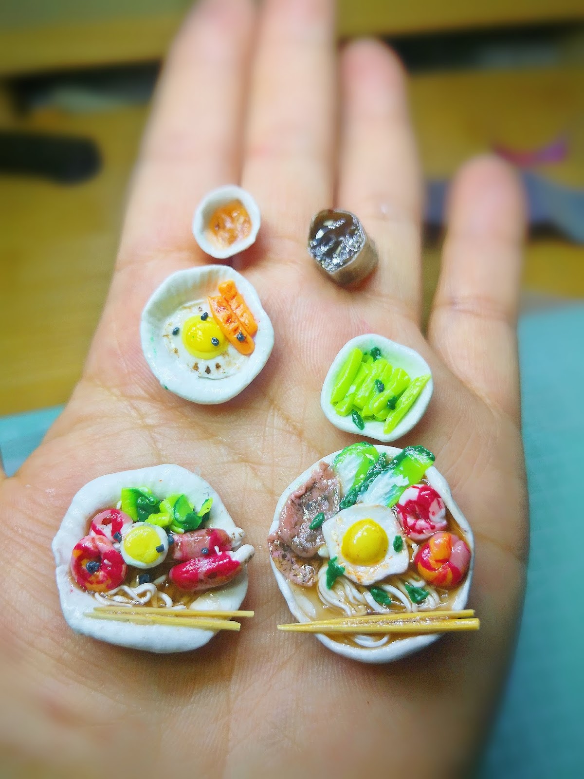 DIY Fake food - Miniature noodle Mini egg noodles, rib noodles, poached ...