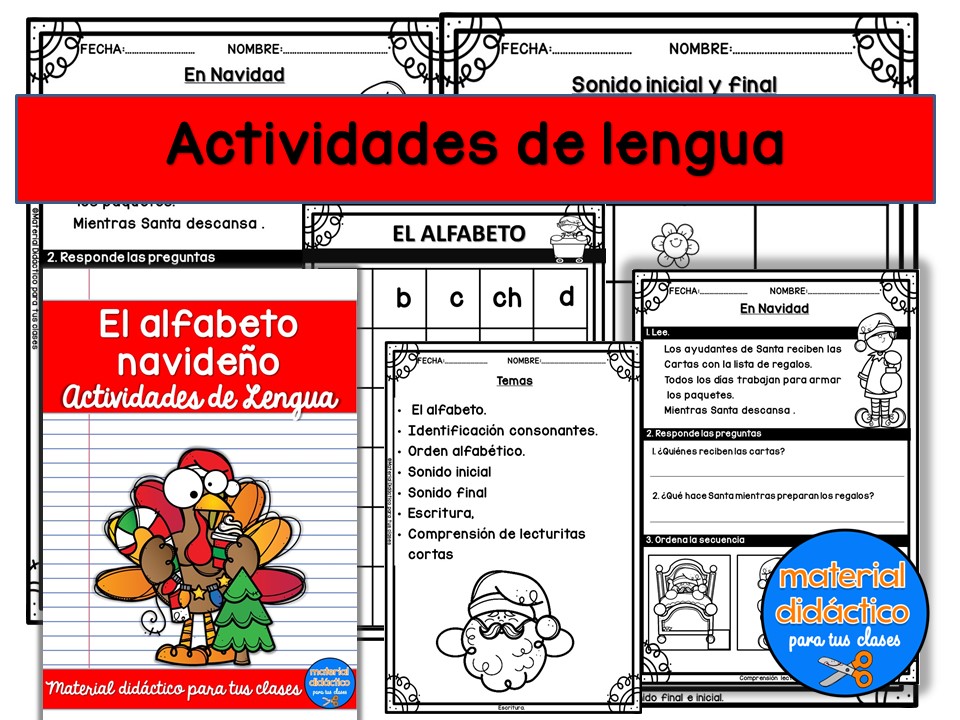 El alfabeto y la escritura en Navidad - Material Didactico para tus clases