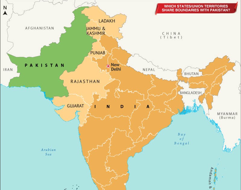 भारत के कौन से राज्य पाकिस्तान के साथ सीमा साझा करते हैं ? | Which ...